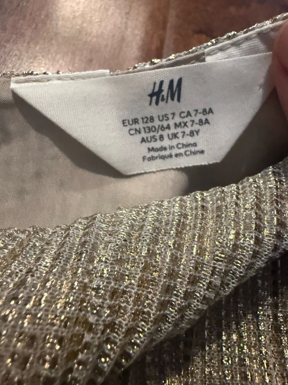 H&M | Dresses | Hm Gold Girls Dress 7 | Poshmark